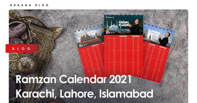 Ramzan Calendar 2021 - Karachi, Lahore, Islamabad | Graana.com