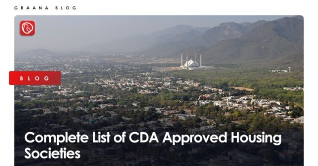 Complete List of CDA Approved Housing Societies | Graana.com